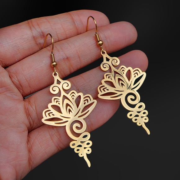 Boheme | Jewelry | Gypsy Lotus Stainless Steel Earrings Dangle Bohemian ...